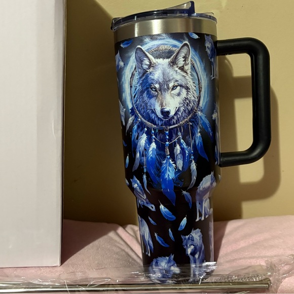 Dining | Wolf Dream Catcher Design 4oz Stainless Steel Tumbler With ...
